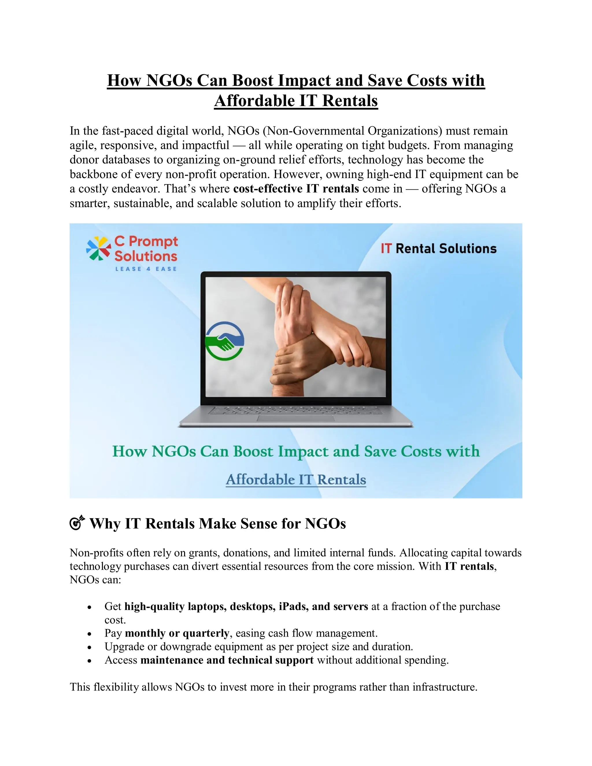 How NGOs Save Costs with Affordable IT Rentals | PDF