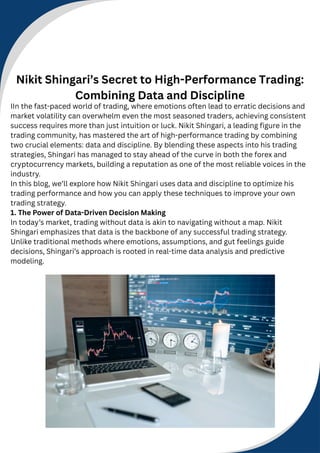 Nikit Shingari’s Secret to High-Performance Trading: Combining Data and ...