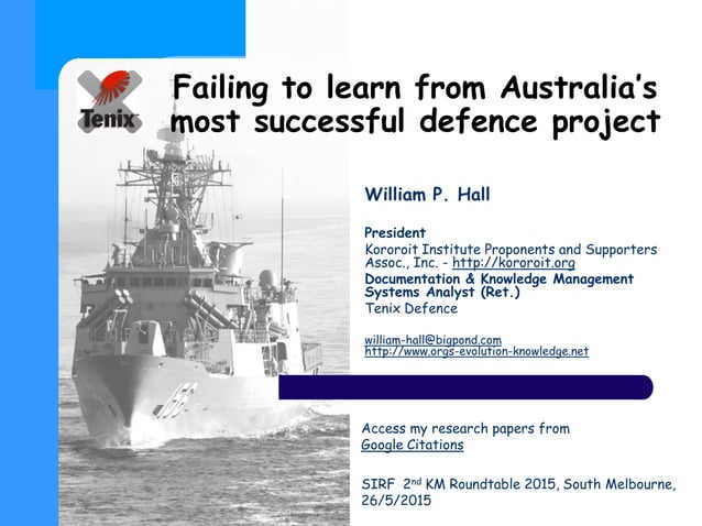 Failing to learn from Australia’s most successful defence project | PDF ...