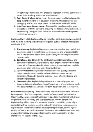 How Observability and Explainability Benefit the SDLC | PDF