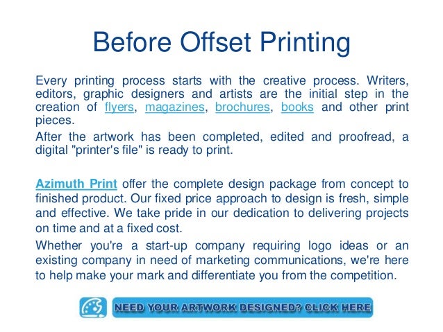 Offset Printing Process Steps