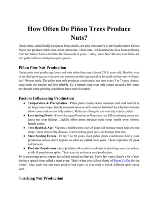 How Often Do Piñon Trees Produce Nuts. | PDF