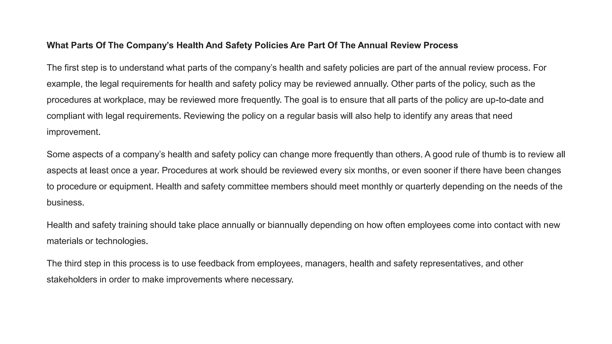 How Often Should Health And Safety Policy Be Reviewed.pdf | Human ...
