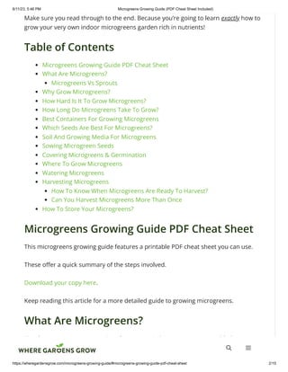 How o grow Micro green.pdf | Food Movements | Food & Drink