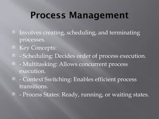 How Operating Systems Works with core functionality | PPTX