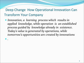 How operational innovation can transform your company. | PPT