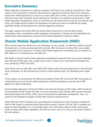 How Oracle Mobile Cloud and Oracle MAF can Acccelerate Mobile Application Development - a ...
