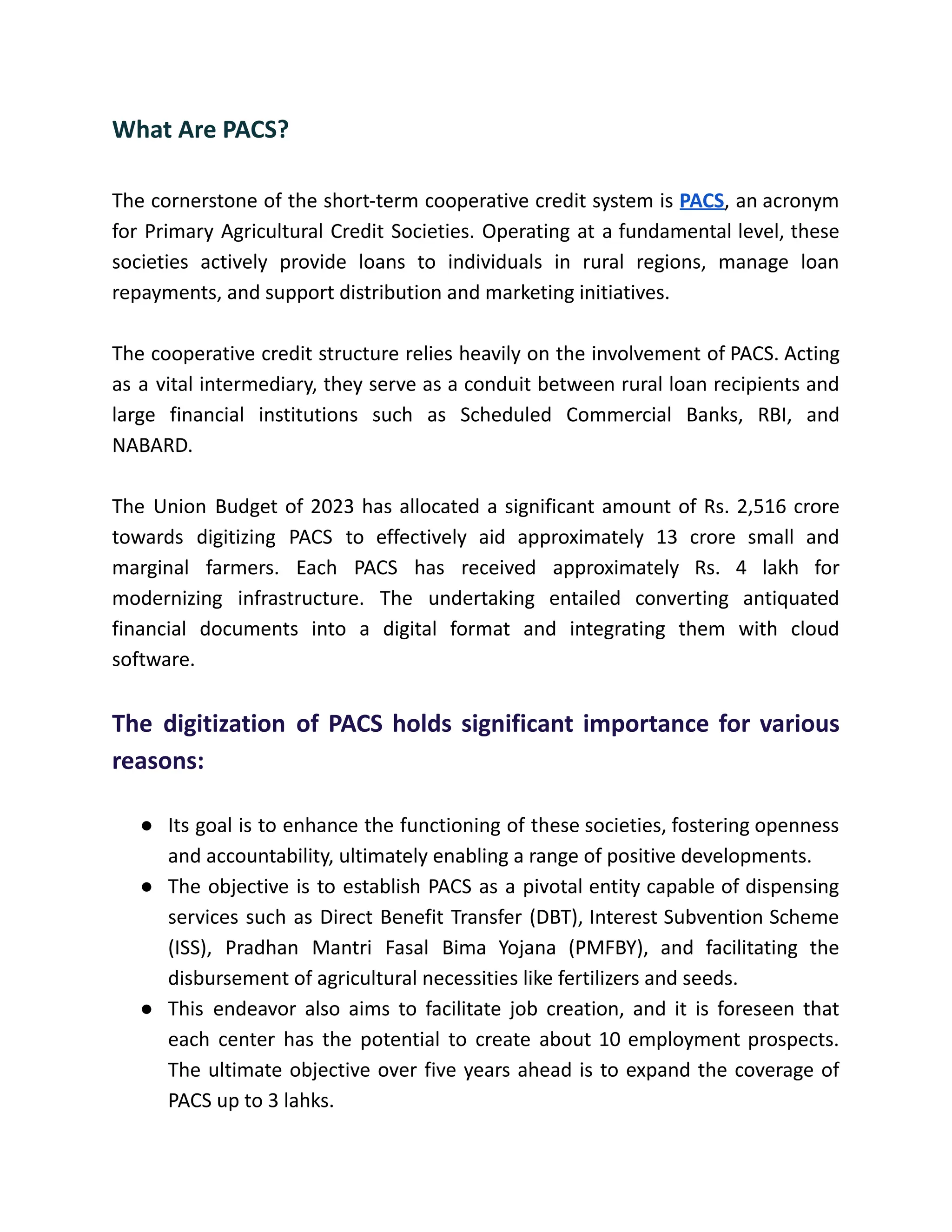 How PACS Revolutionize Agricultural Productivity | PDF | Agriculture ...