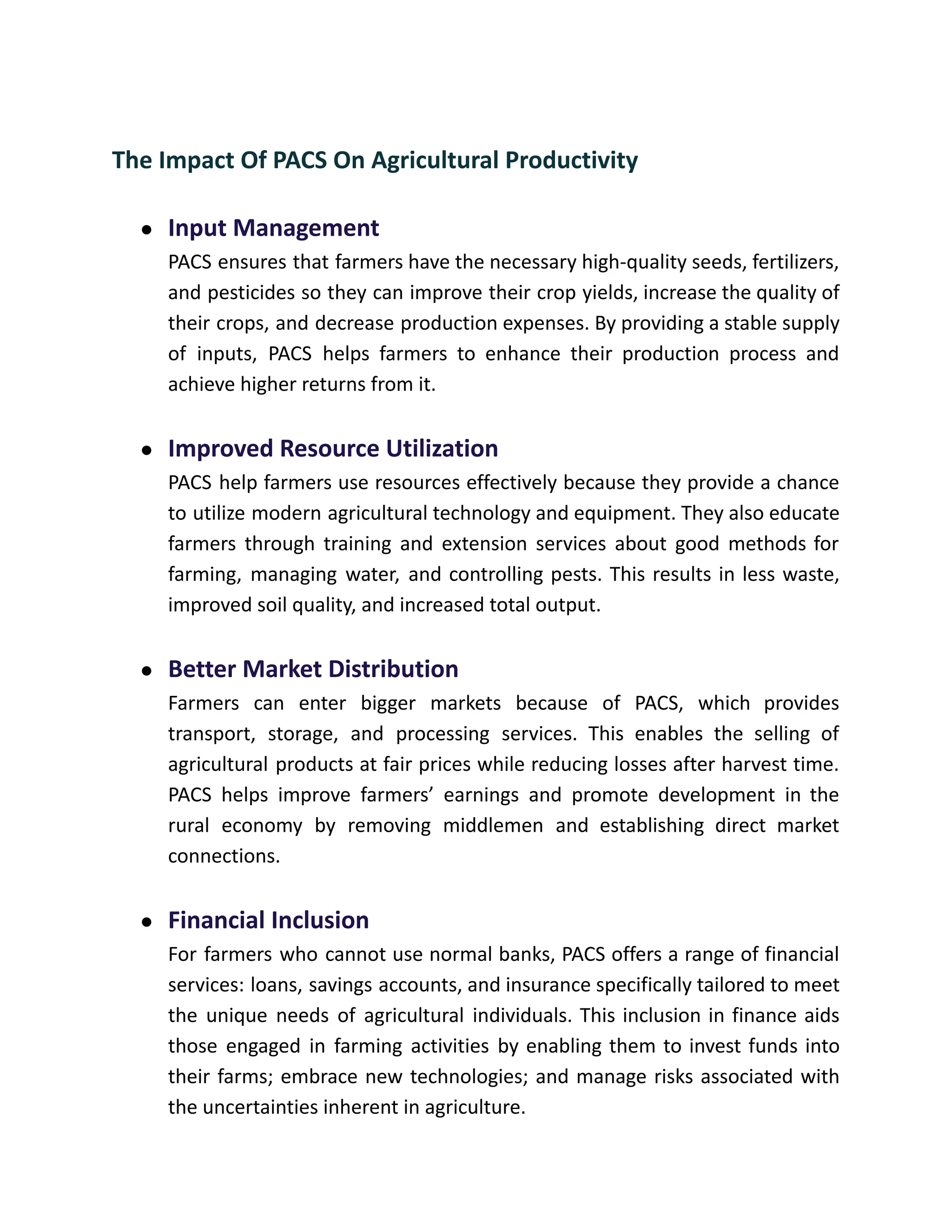 How PACS Revolutionize Agricultural Productivity | PDF | Agriculture ...