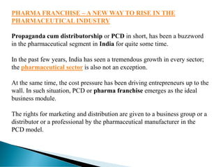 How pcd pharma franchises are changing the indian pharmaceutical ...