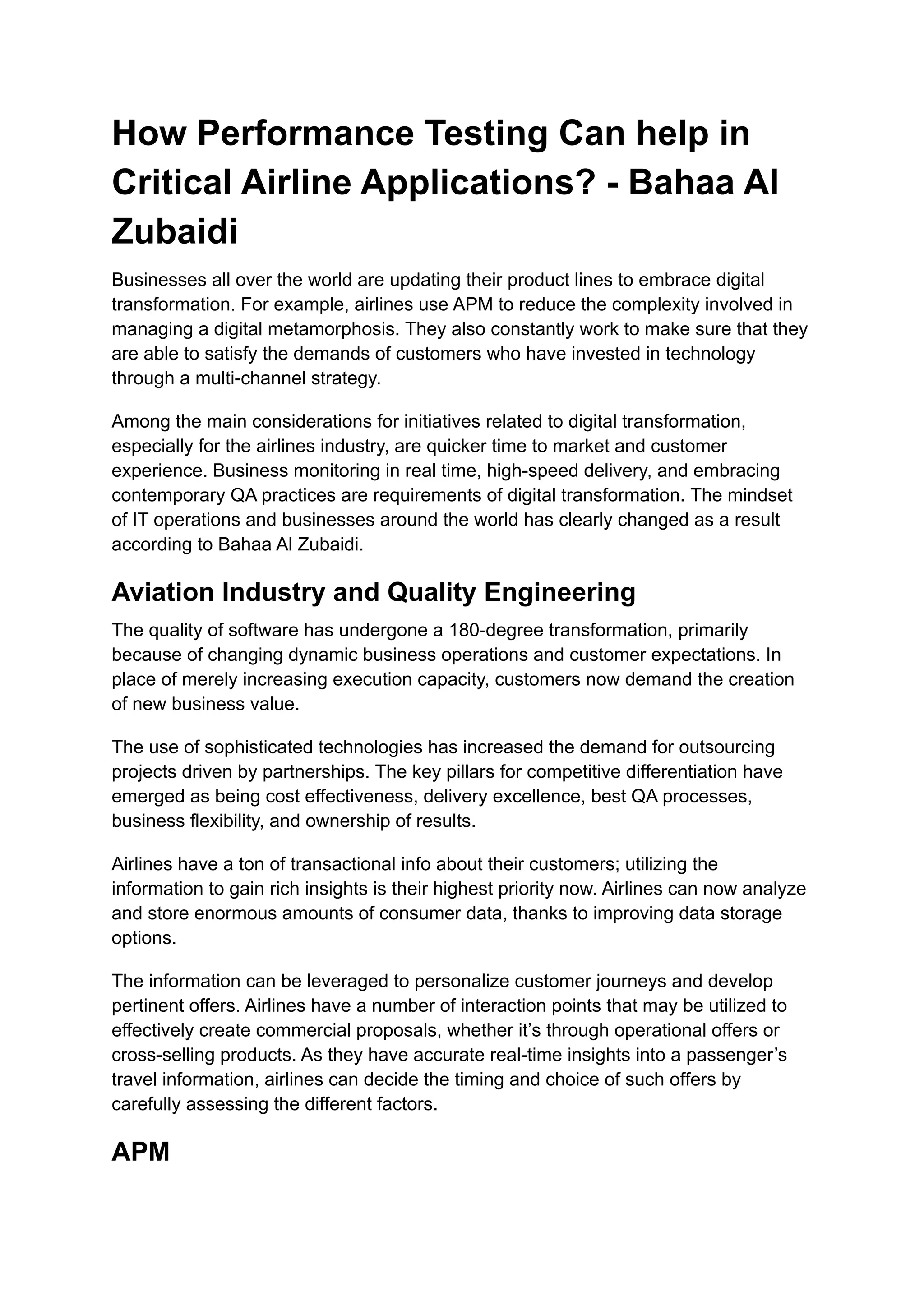 How Performance Testing Can help in Critical Airline Applications ...