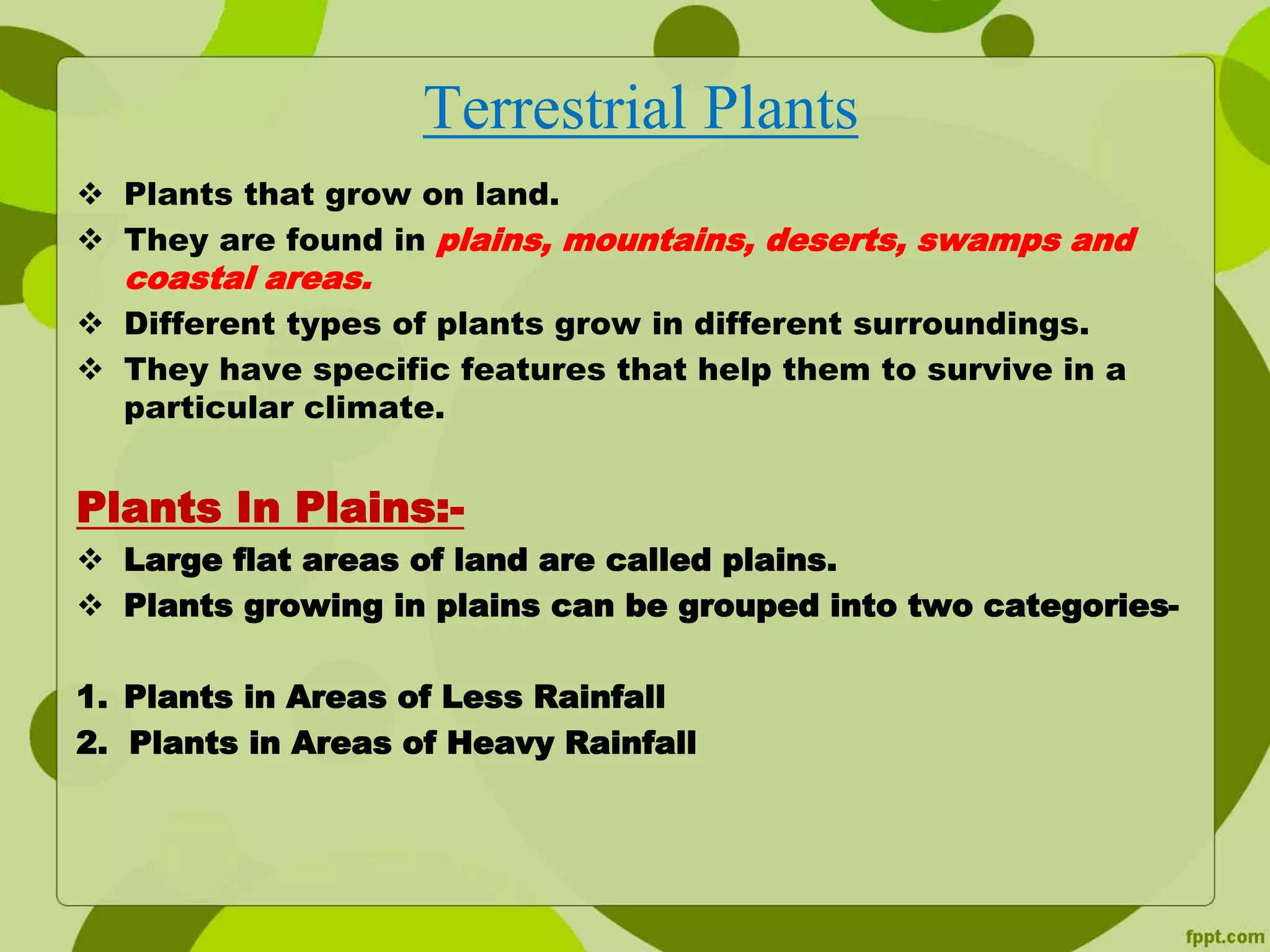 How plants survive CLASS IV | PPT