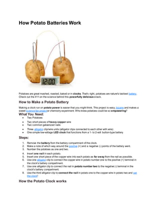 How potato batteries work | DOCX