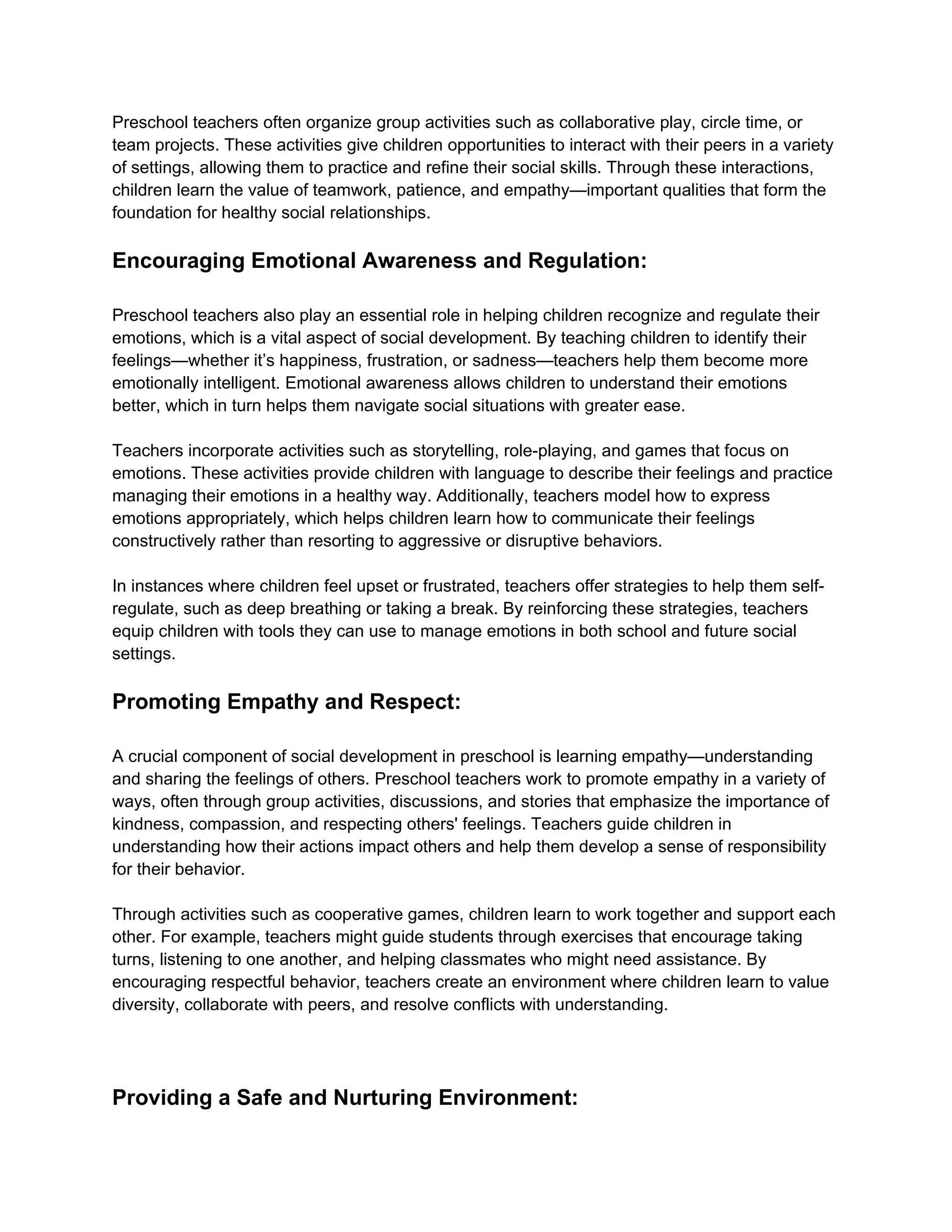 How Preschool Teachers Support Their Students Social Development.docx