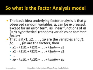 How principal components analysis is different from factor | PPTX