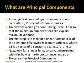 How principal components analysis is different from factor | PPTX