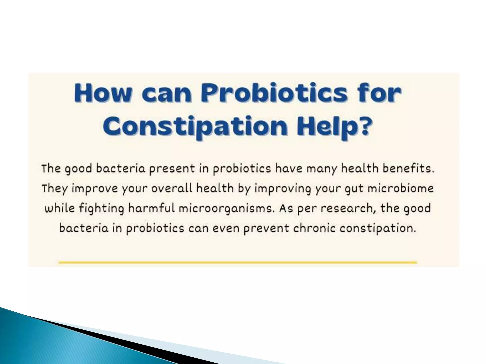 How Probiotics Help Ease Constipation - Yakult India | PPT