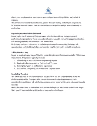 How Professional Engineer (PE) Licensure Accelerates Your Career | PDF