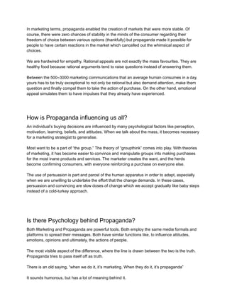 How Propaganda Works For Businesses | PDF | Advertising Industry ...