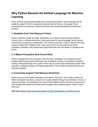 Python in Machine Learning: A Practical Guide | PDF