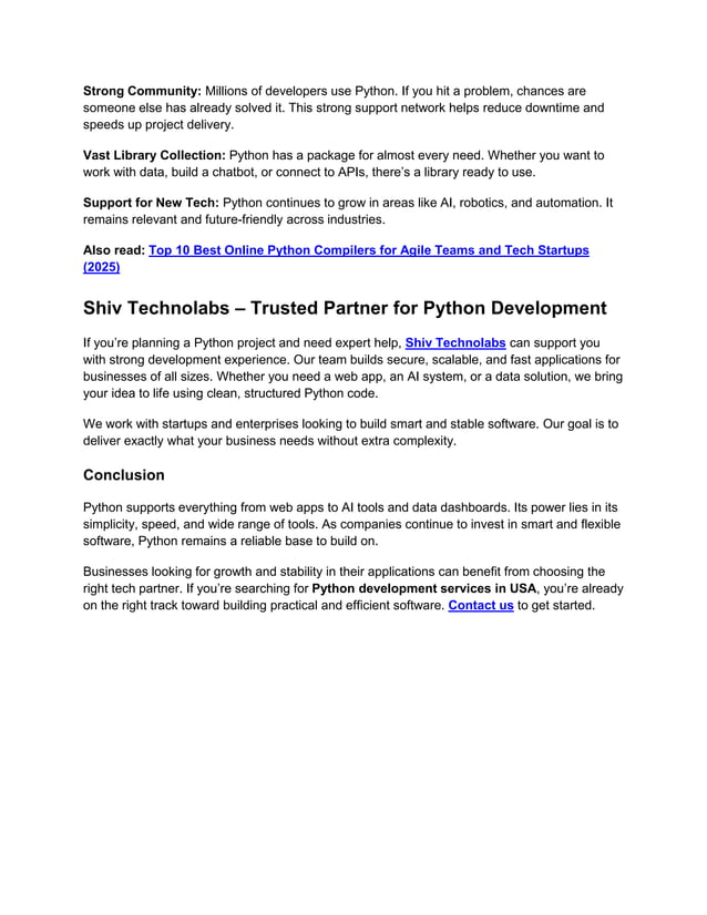 Detailed Guide on Python for Web, AI, and Data Use | PDF