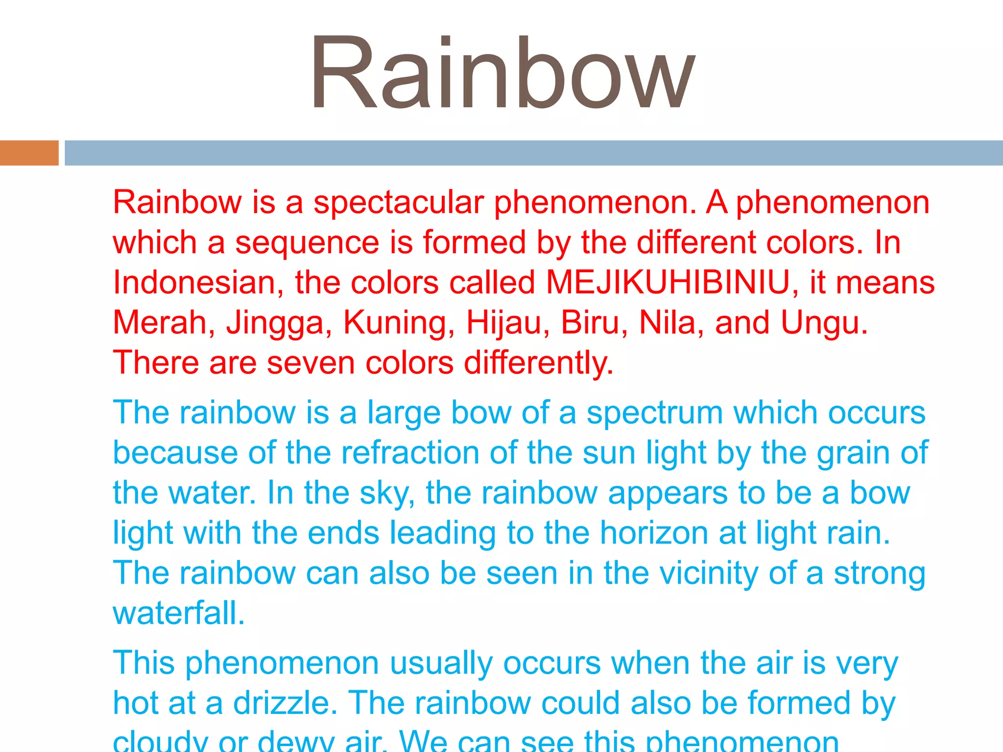 How rainbow is formed | PPT