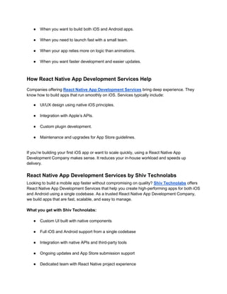 How React Native Works for iOS App Development | PDF