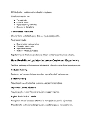 How Real-Time Shipment Monitoring Enhances Customer Satisfaction and ...