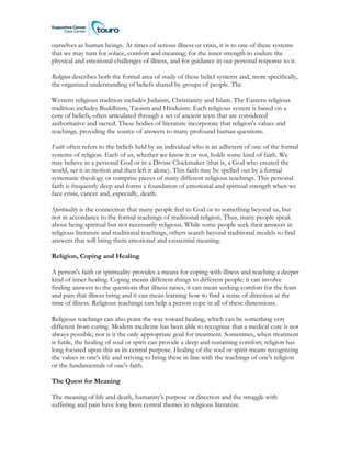 How religion and spirituality can help handout | DOC