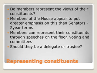 How representative is congress | PPT