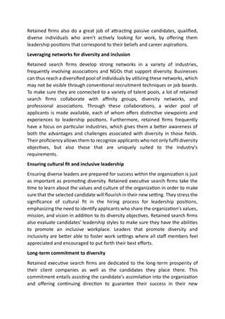 How Retained Executive Search Drives Leadership Diversity | PDF