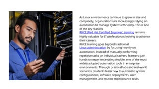 How RHCE Training Builds Practical Linux Automation Skills | PPTX