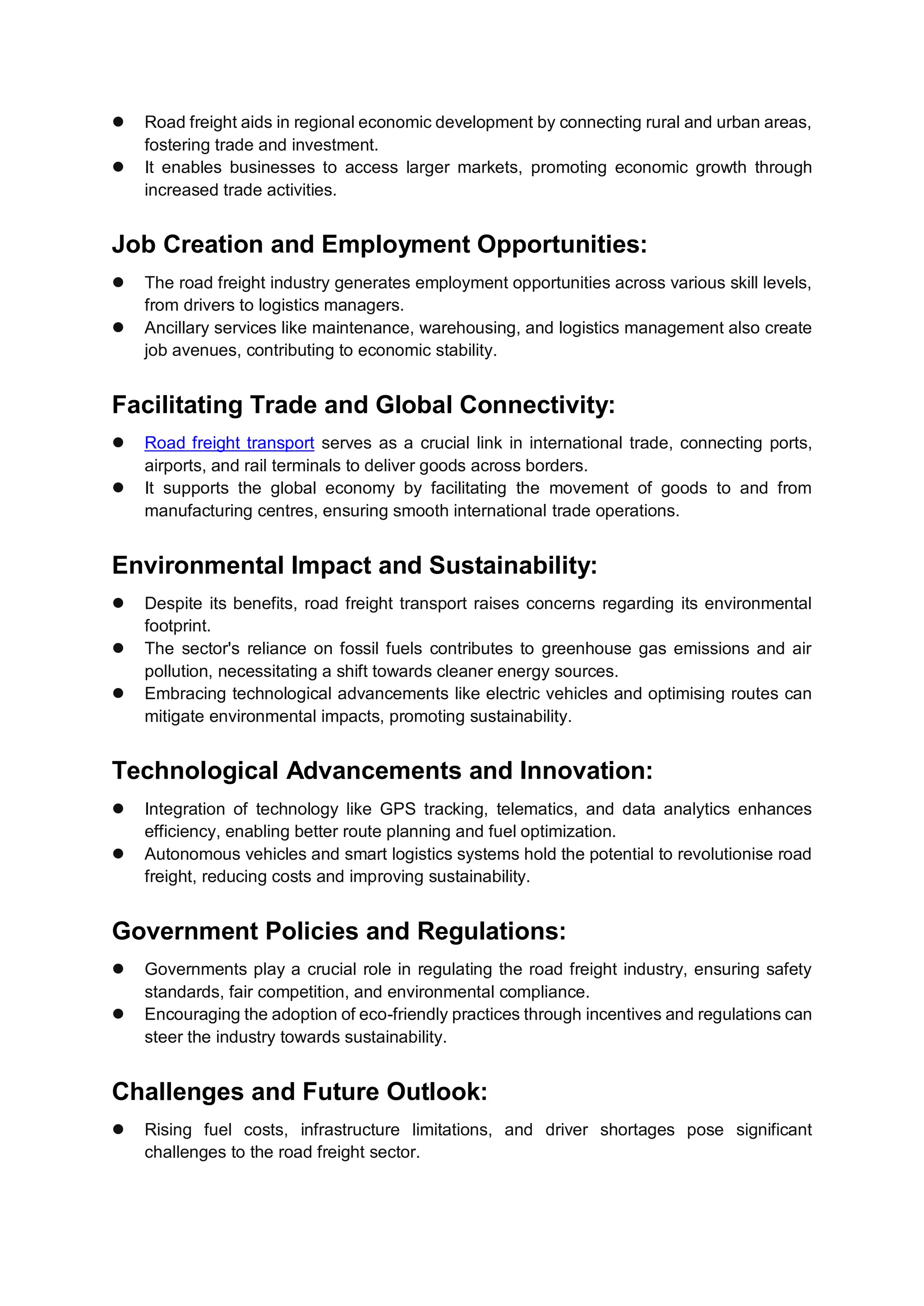 Driving Economic Development and Sustainability: The Role of Road ...