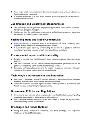 Driving Economic Development and Sustainability: The Role of Road ...