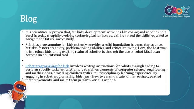 How Robot Kits Help Amplify the Process of Learning Robotics for Kids.pptx