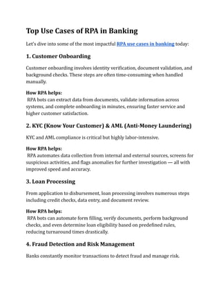 How RPA Is Reshaping the Future of Banking_ Top Use Cases & Real Examples | PDF