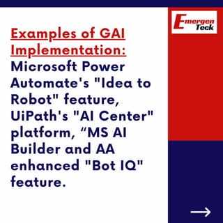 How RPA platforms are implementing Generative AI in their automation tools | PDF