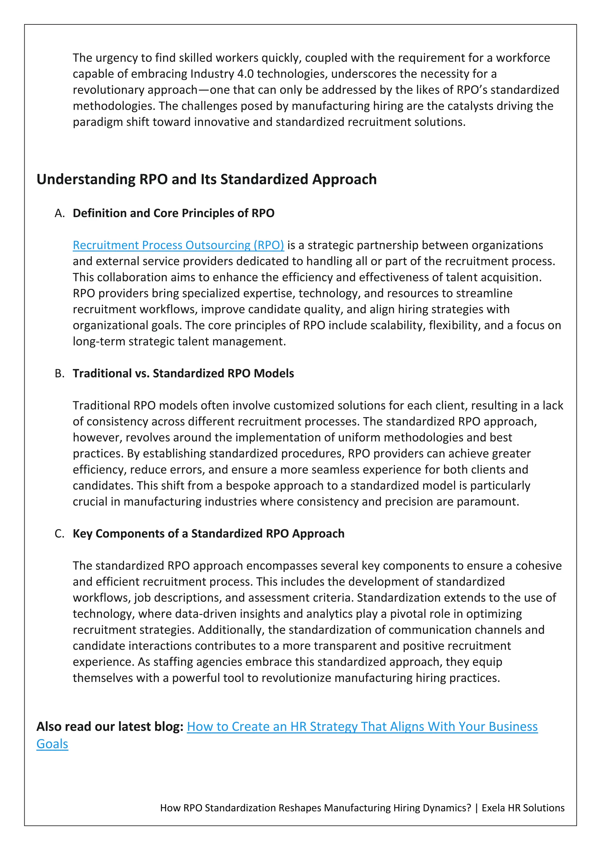 How RPO Standardization Reshapes Manufacturing Hiring Dynamics? | PDF | Manufacturing Industry ...