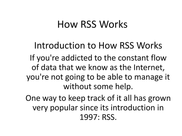 How rss works | PPT
