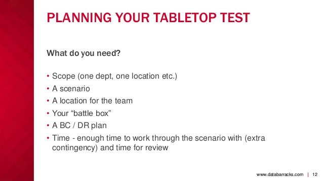 How to run a tabletop DR test