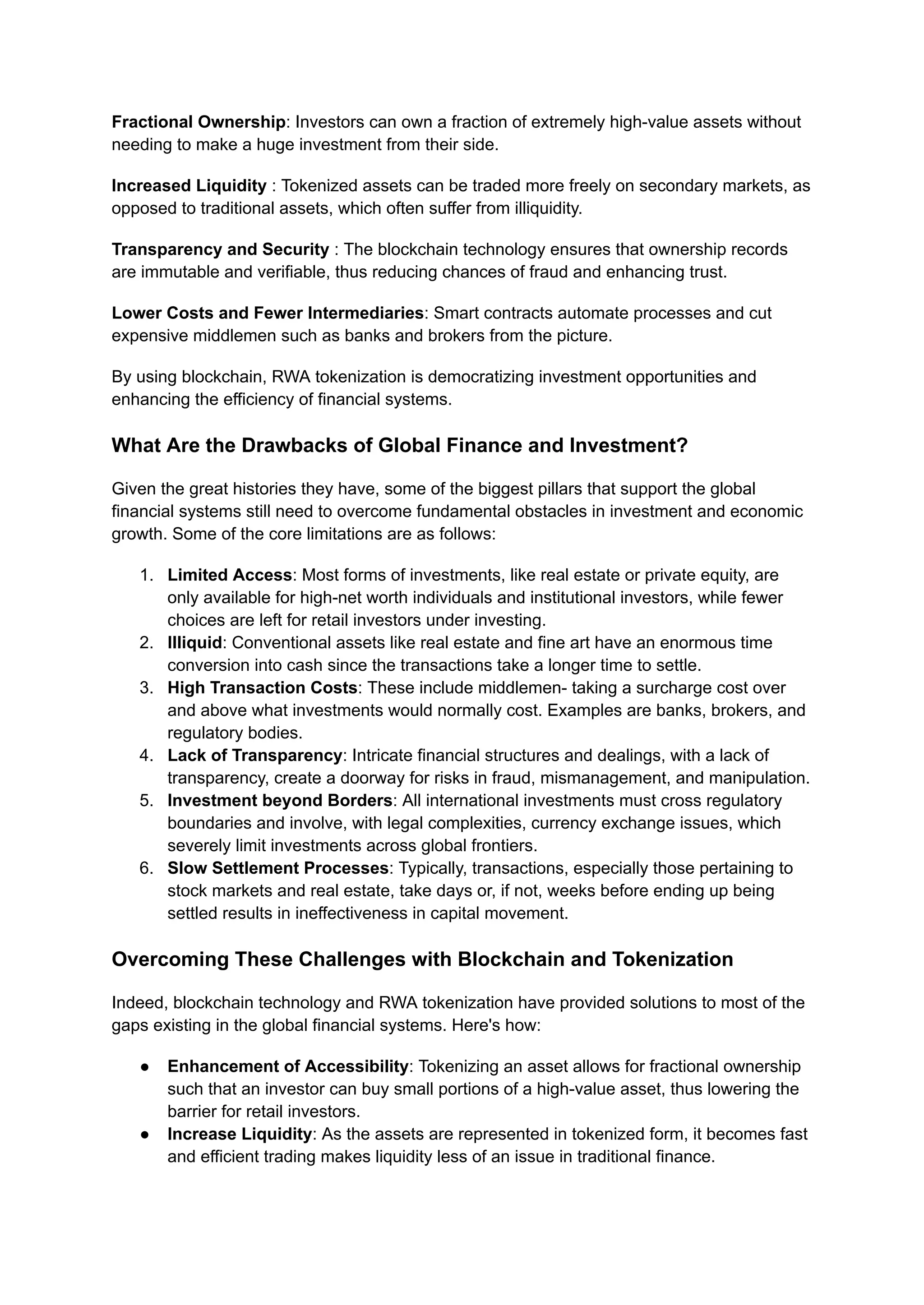 How RWA Tokenization is Transforming Global Finance and Investment | PDF