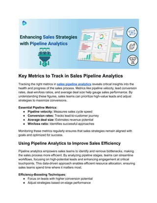 Unleashing Growth: How Sales Analytics Drives Business Success | PDF