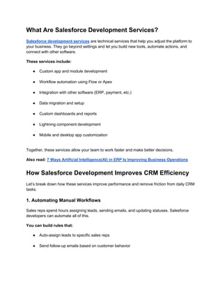 Improve CRM with Salesforce Development Services | PDF
