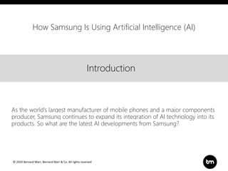 How Samsung Is Using Artificial Intelligence (AI) | PPTX