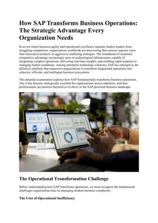 How SAP Transforms Business Operations: The Strategic Advantage Every ...