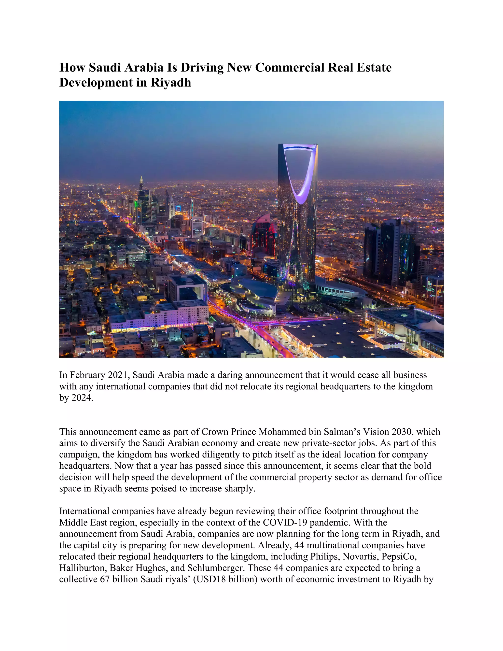 How Saudi Arabia Is Driving New Commercial Real Estate Development in ...