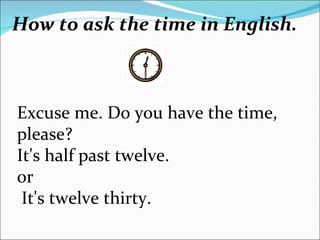 How say the time | PPT