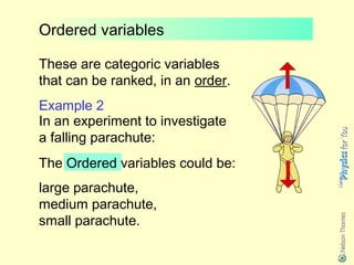 How scienceworks -types-of-variables | PPT | Physics | Science