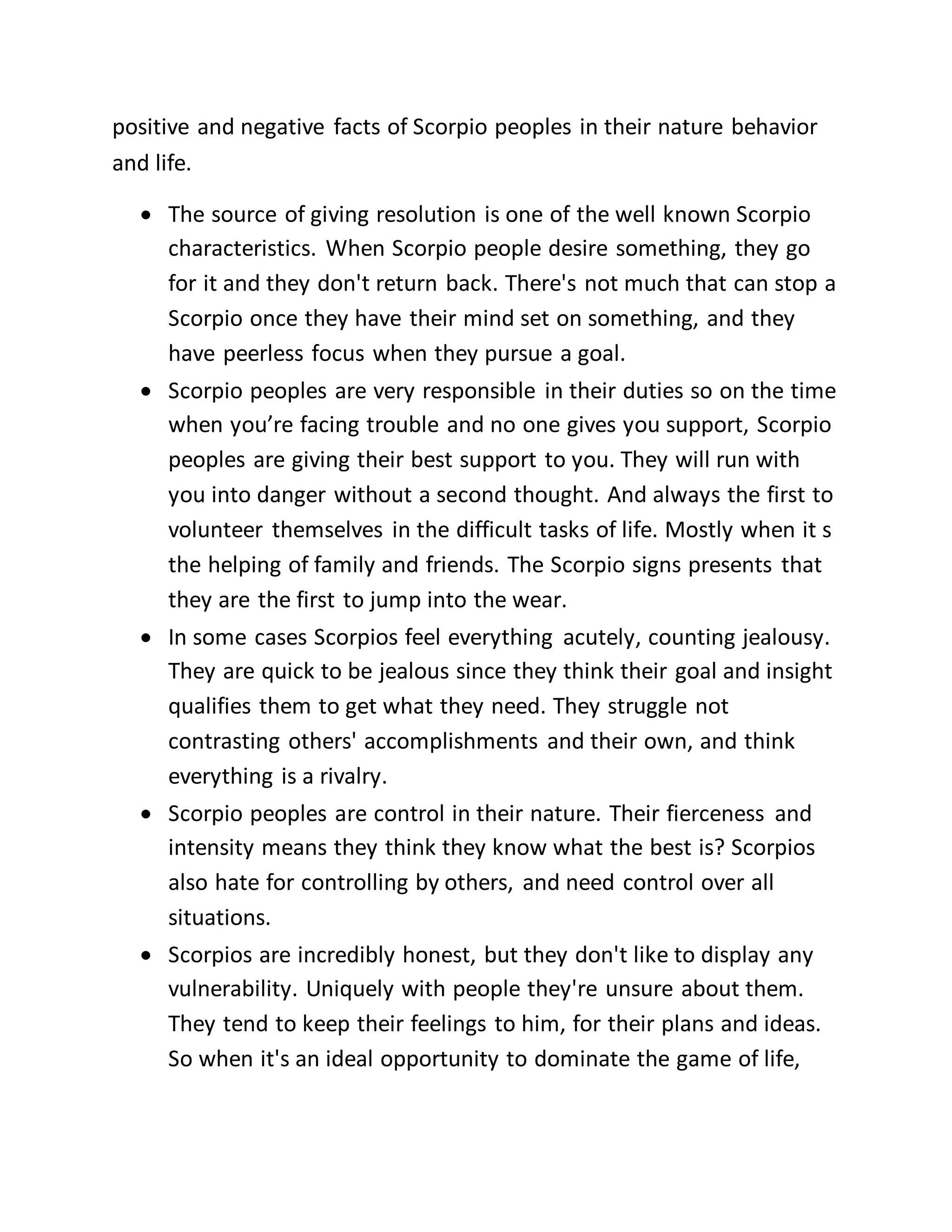 How scorpio peoples are different than other zodiac sign peoples | DOCX