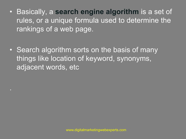 how search engine works in google search engine | PPT